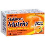 Motrin Ibuprofen for Ages 2-11, 50 mg, Orange-Flavored, Chewable ...