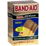 Band-Aid Adhesive Bandages, Pain & Itch Relief, Assorted Sizes - 20ea ...