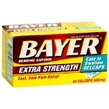 Bayer Genuine Aspirin, Extra Strength, 500 mg, Double-Coated Gelcaps ...