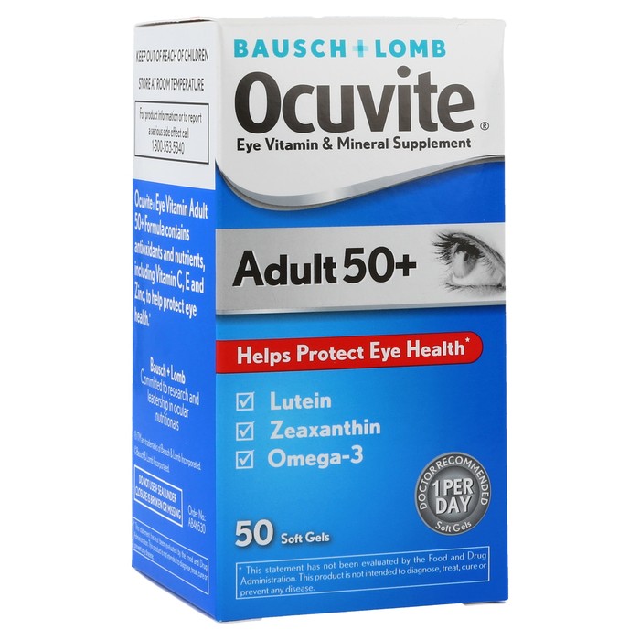Bausch & Lomb Ocuvite Eye Vitamin and Mineral Supplement, Adult 50 ...