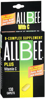 AllBee B Complex Plus Vitamin C, Caplets - 130ea - Medshopexpress