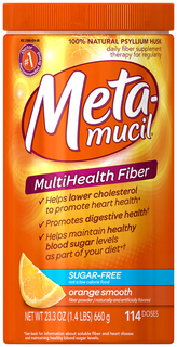 Metamucil Multihealth Fiber Sugar Free Orange Smooth - 114 Doses ...