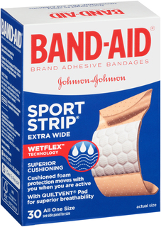 BAND-AID Sport Strip Adhesive Extra Wide Bandages - 30 EA - Medshopexpress