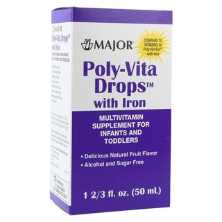 Poly-Vita Drops with Iron Multivitamin Supplement for Infants and ...