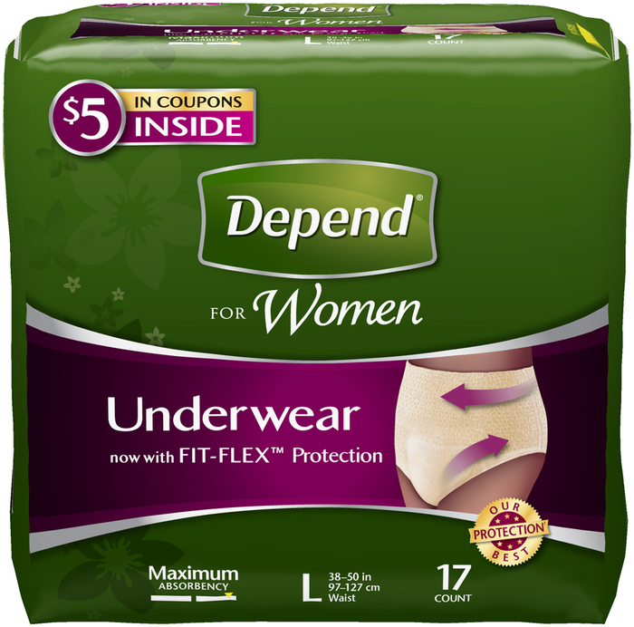 Depend for Women Underwear Maximum Absorbency L - 17 EA - Medshopexpress