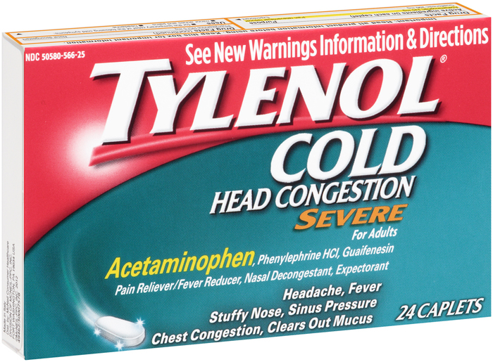 Tylenol Cold Head Congestion Severe Caplets 24 Tab Medshopexpress