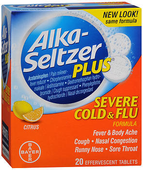 Alka-Seltzer Plus Severe Cold & Flu Formula Effervescent Tablets Citrus ...