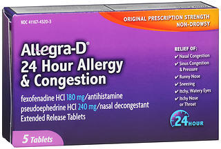 Allegra-D 24 Hour Allergy & Congestion Extended Release Tablets - 5 TAB ...