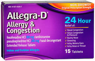 Allegra-D 24 Hour Allergy & Congestion Extended Release Tablets - 15 ...