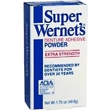 Super Wernets Denture Adhesive Powder, Extra Strength - 1.75oz ...