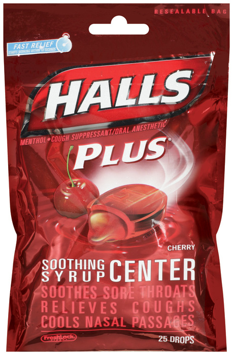Halls Menthol/Cough Suppressant/Oral Anesthetic with Medicine Center ...