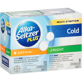 Alka-Seltzer Plus Day & Night Multi-Symptom Cold Formula Effervescent ...
