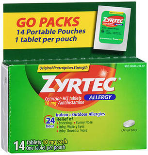 Zyrtec Allergy 10 mg Tablets Blister Pack - 14 TB - Medshopexpress